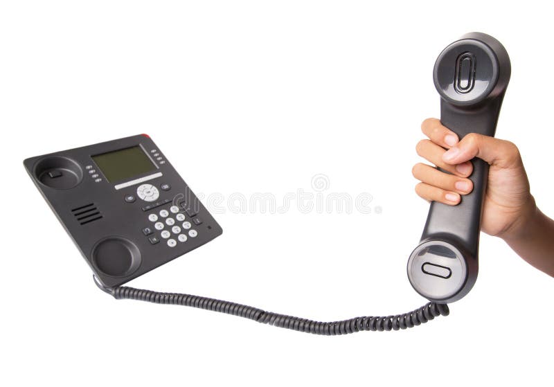 Holding Desktop Telephone Handset III Stock Image - Image of grip ...