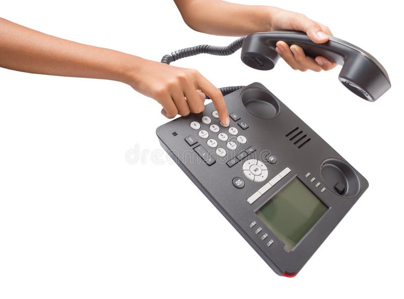 Holding Desktop Telephone Handset VII Stock Photo - Image of grey ...