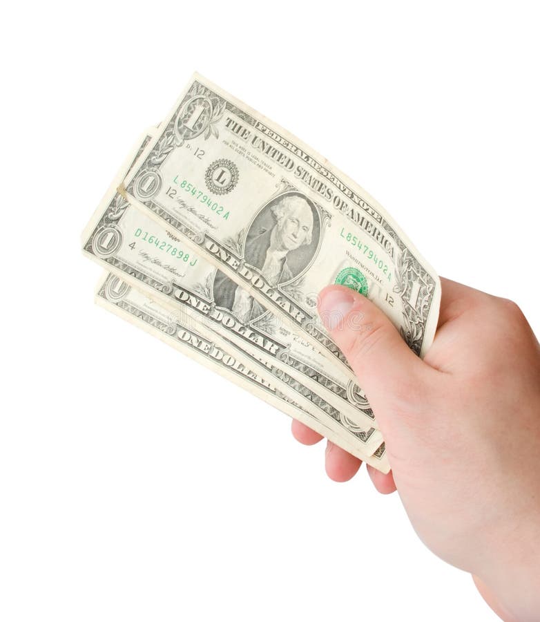 Holding dollars in hand stock image. Image of dollar - 14880769