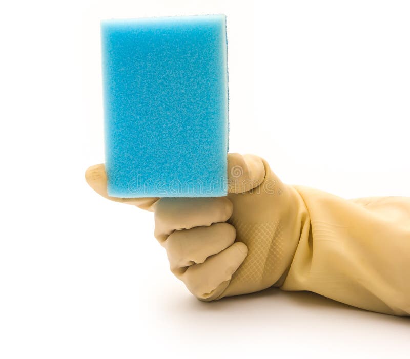 Holding a Double Side Cleaning Sponge Stock Image - Image of chores ...