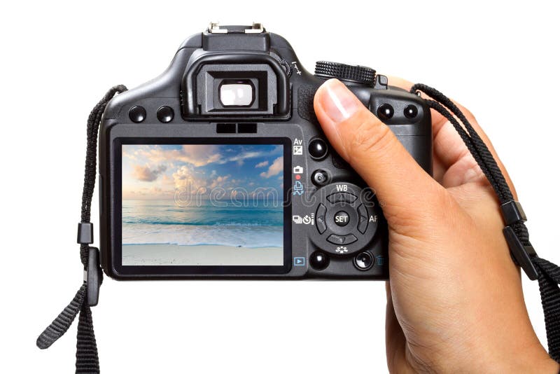 Holding DSLR camera stock photo. Image of island, food - 21547988