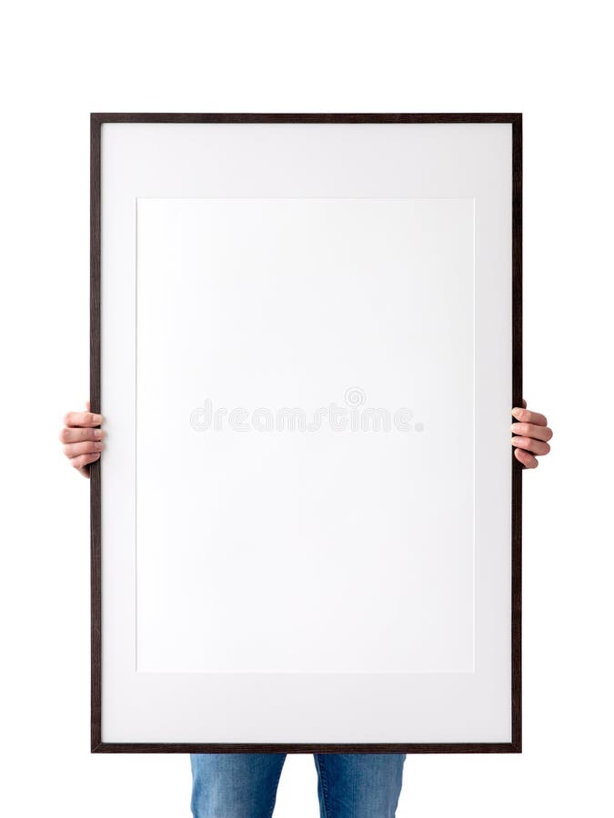 Man Holding Frame stock image. Image of advertisement - 9106589