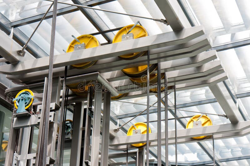 Holding Frame of an Open Steel Lift Shaft Stock Image - Image of ...