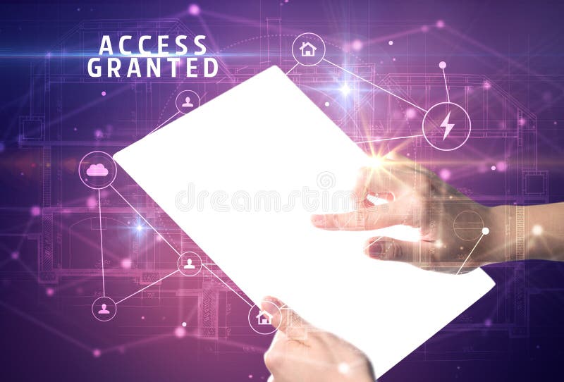Holding Futuristic Tablet, Security Concept Stock Photo - Image of ...