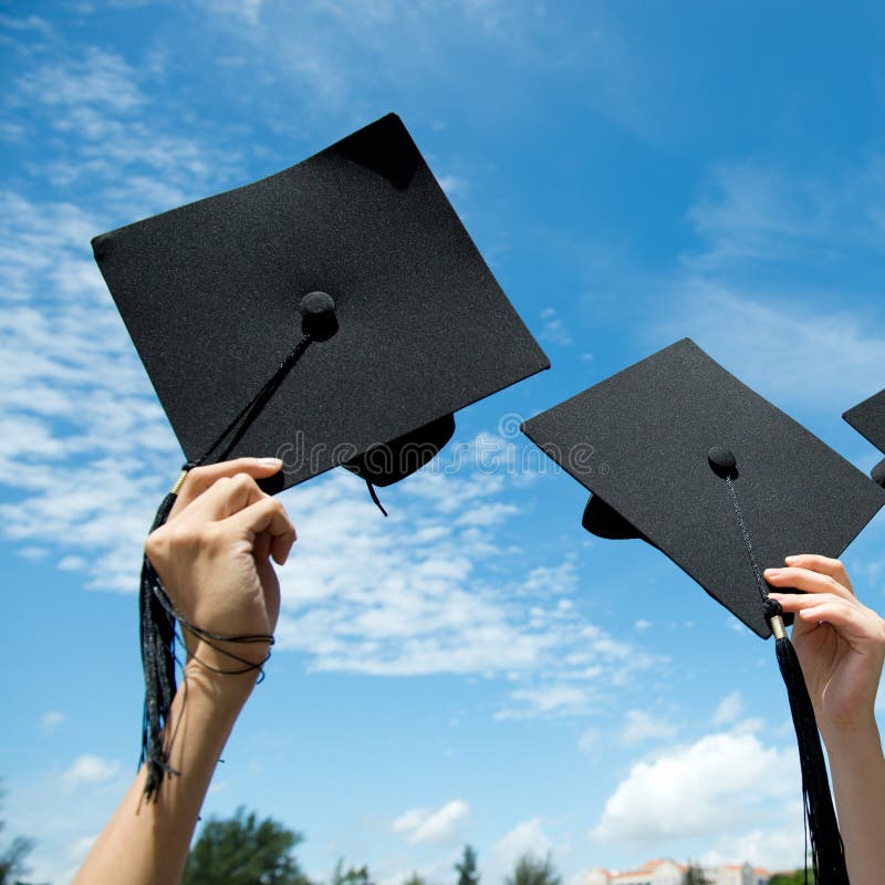 Graduation Hats In The Air
