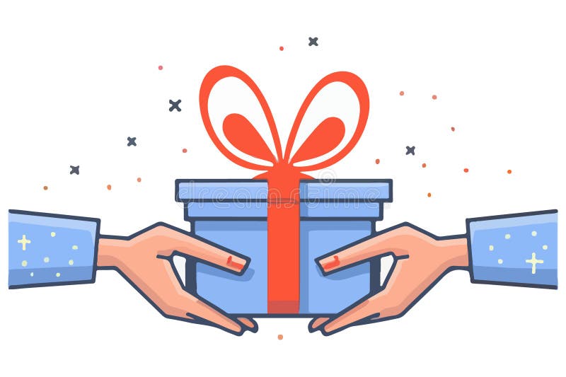 Holding Hand Gift Box Decorative Vector Art Design Stock Vector ...