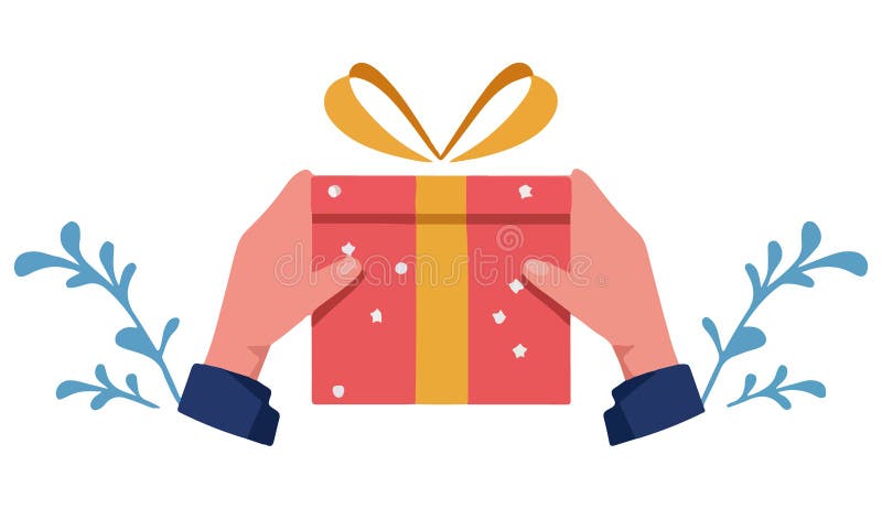 Holding Hand Gift Box Decorative Vector Design Stock Vector ...