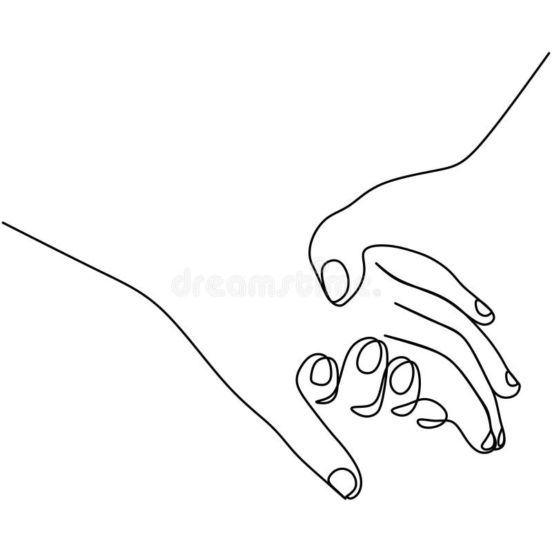 One Line Art Holding Hands Stock Illustrations – 1,238 One Line Art ...