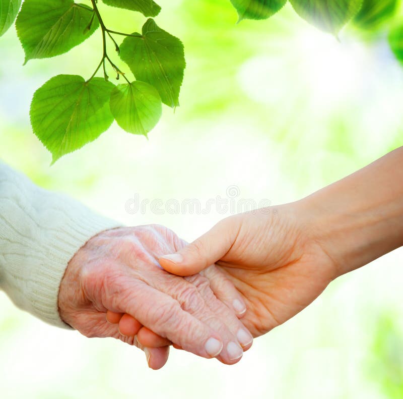 Caregiver Holding Seniors Hand Stock Image - Image of elderly ...