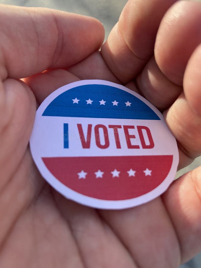 Man Holding I Voted Today Stickers Roll Stock Photo - Image of congress ...