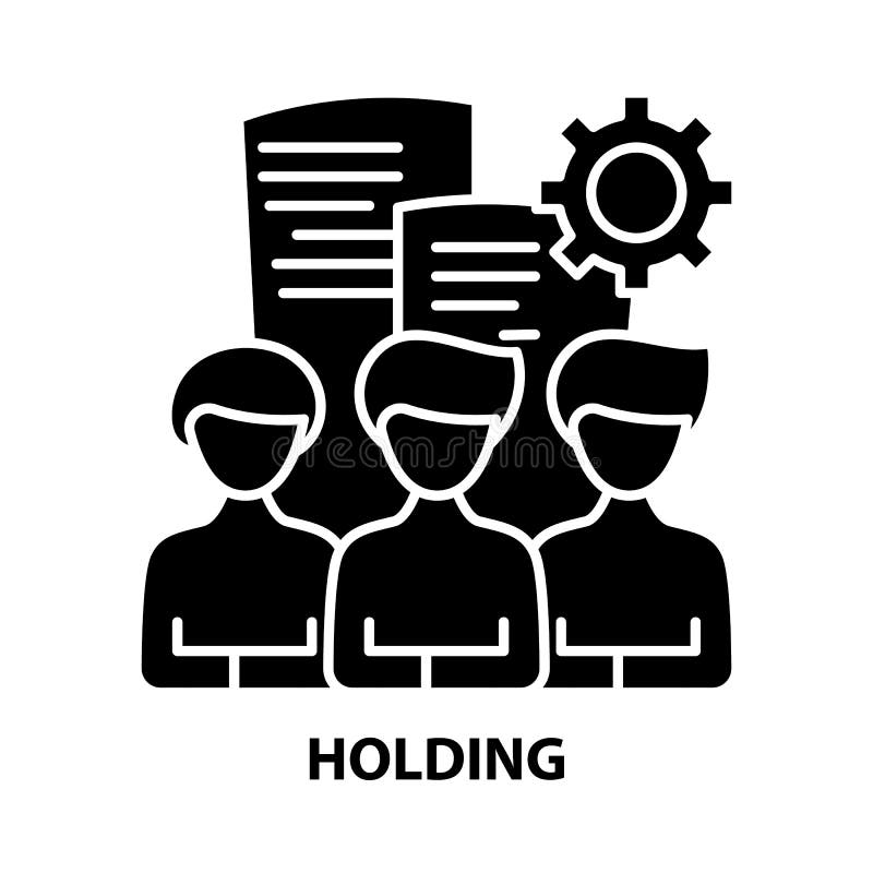 Holding Icon, Black Vector Sign with Editable Strokes, Concept ...