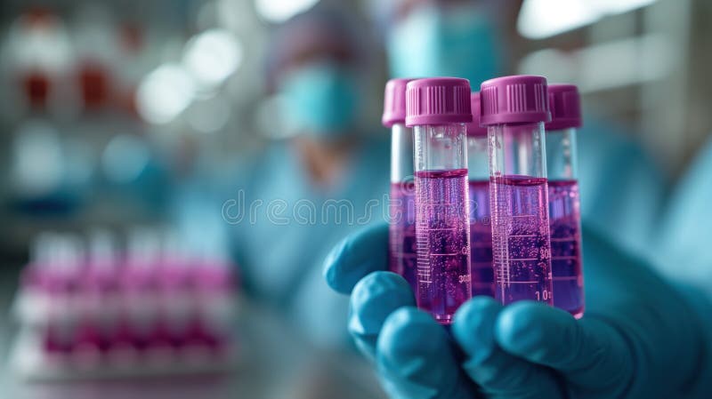 Holding Laboratory Test Tubes in Hand Stock Illustration - Illustration ...