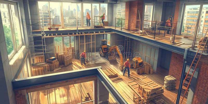 , Holding a Laptop Computer while Looking at an Excavator Working on ...