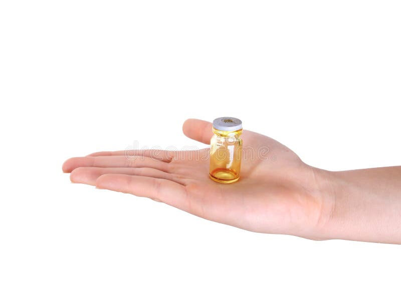 Holding medical vial stock photo. Image of lady, woman - 11836630