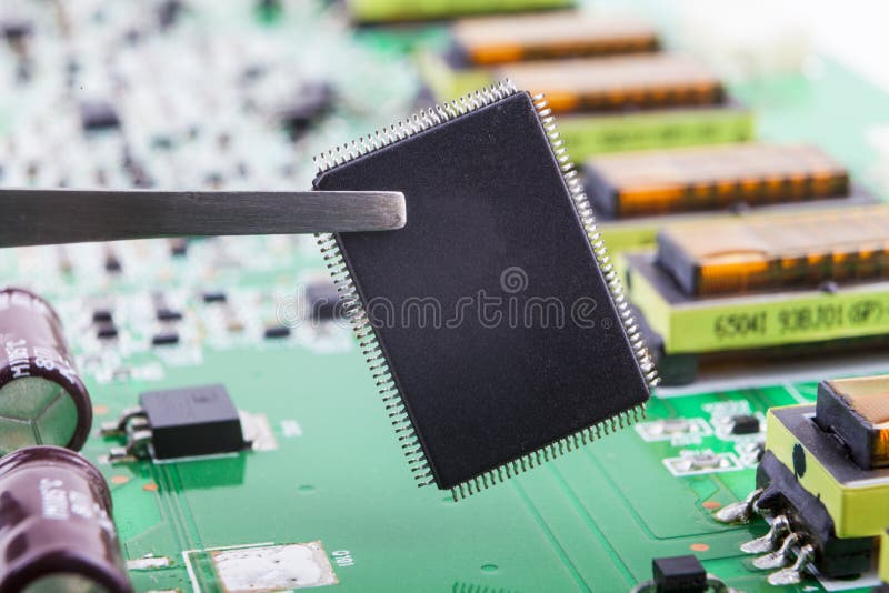 Holding Micro Chip stock image. Image of electrical, connection - 35539557