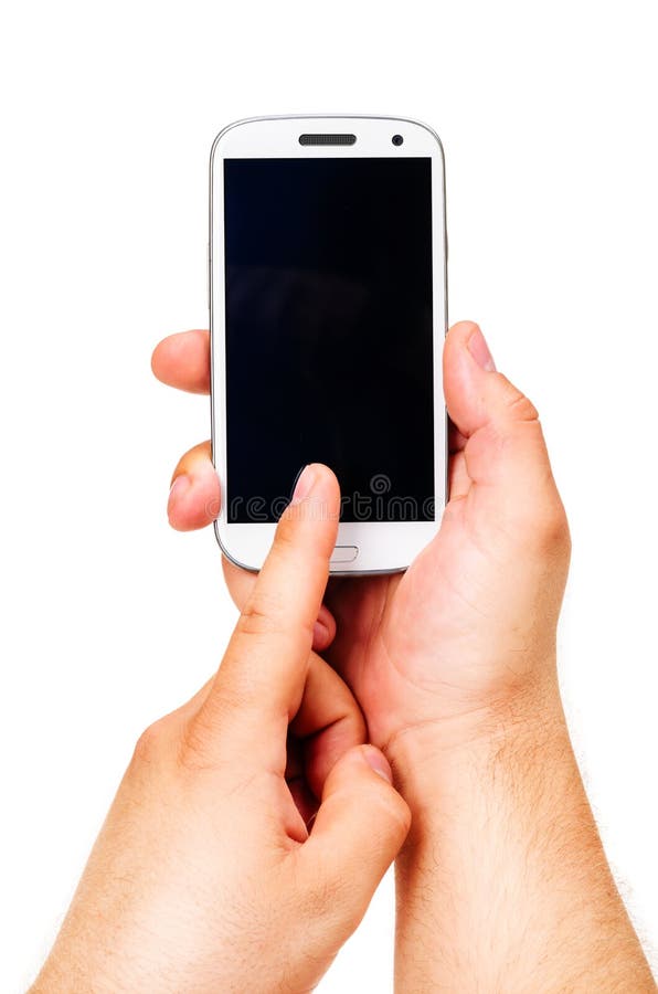 Holding a Modern Touch Screen Phone Stock Image - Image of cellphone ...