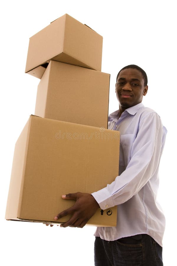 Holding a stack of parcels stock image. Image of container - 8262655