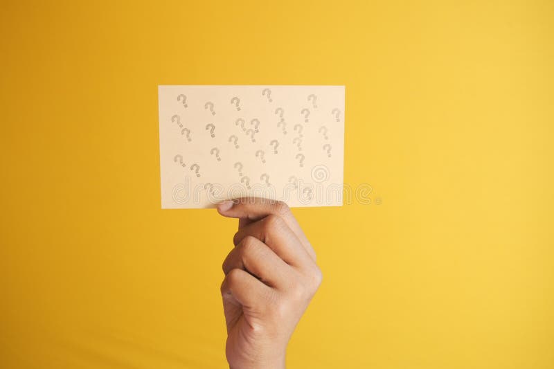 Men Holding a Question Mark on Paper Stock Image - Image of space ...