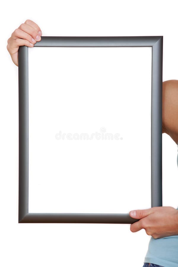 Holding picture frame stock image. Image of holding, portrait - 16032029