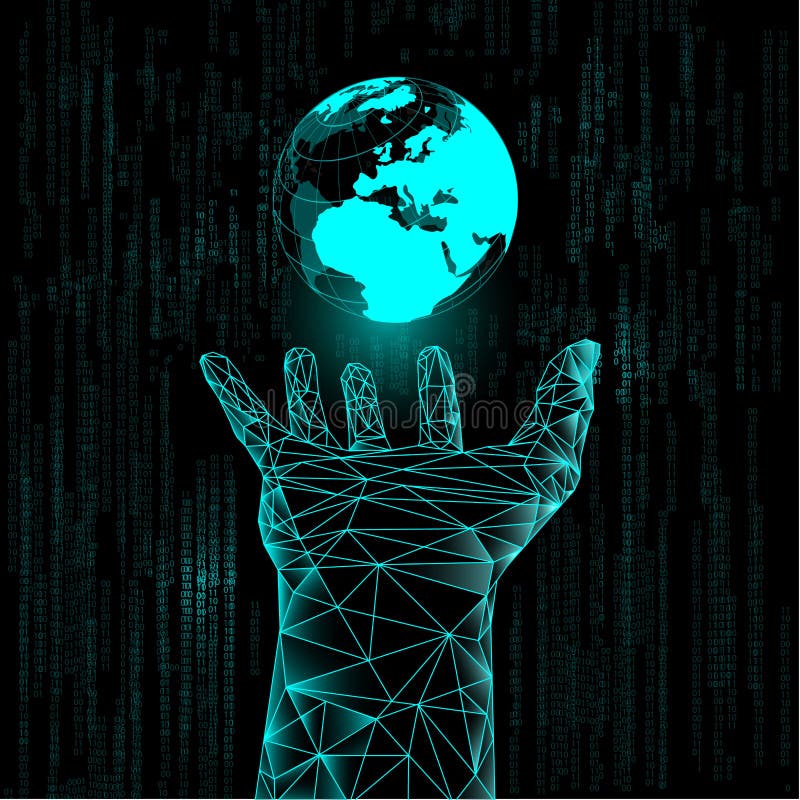 Holding world stock vector. Illustration of hands, information - 124854830