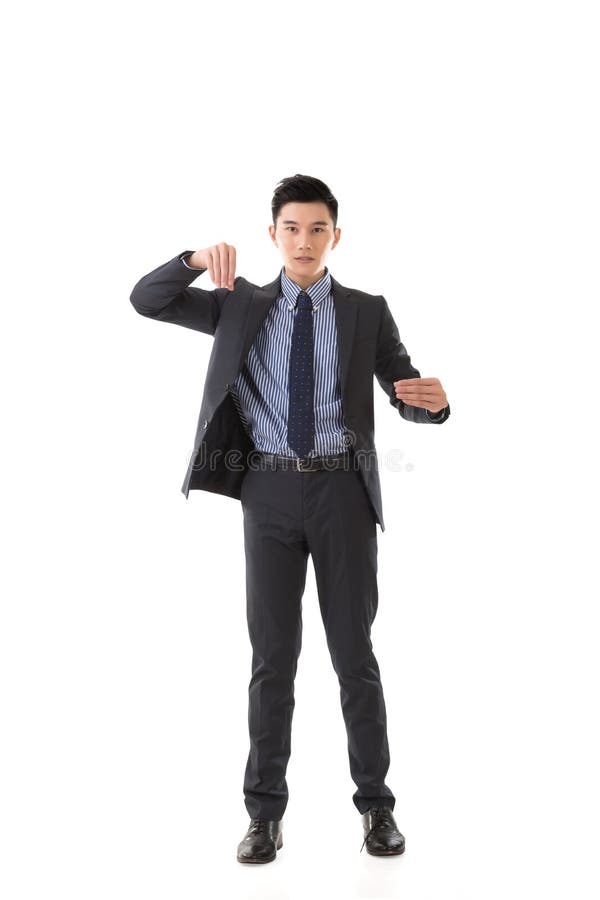 Holding Pose of Asian Business Man Stock Image - Image of male, holding ...