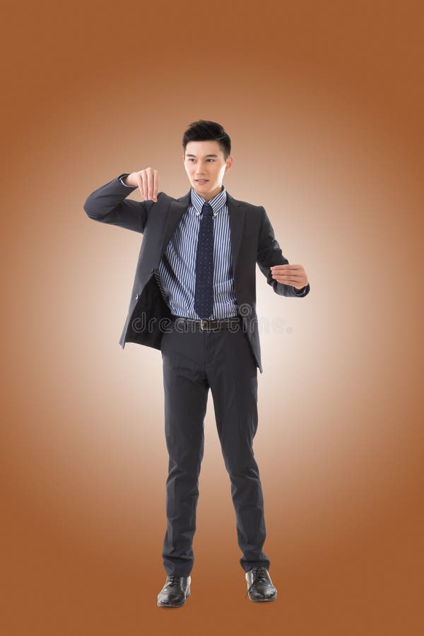 Holding Pose of Asian Business Man Stock Image - Image of attractive ...