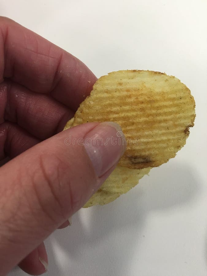 Holding a Potato Chip stock image. Image of junk, potato - 65213695
