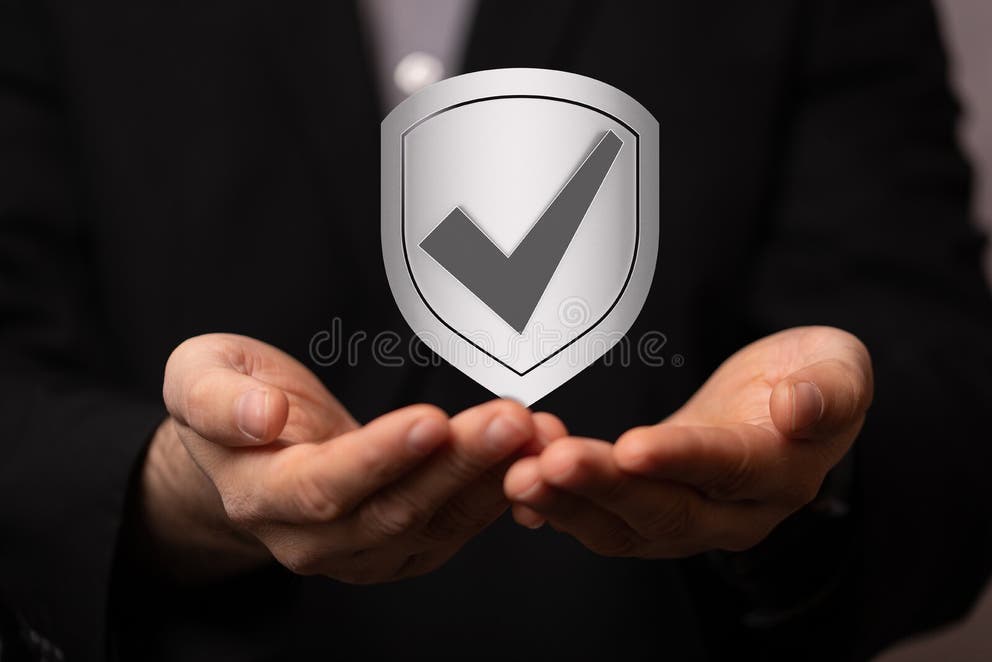 A Holding Protection Shield 3d Attack Stock Photo - Image of hold ...