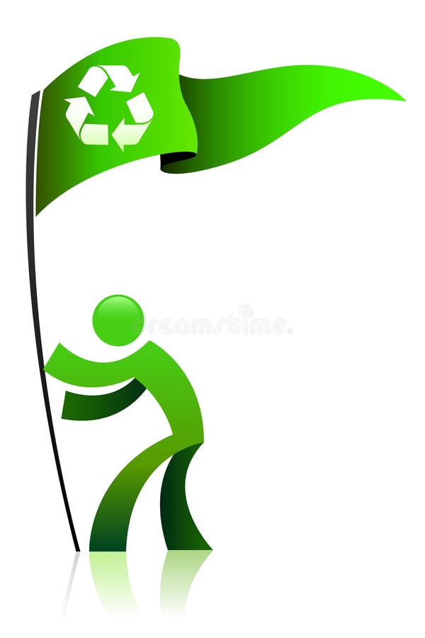 Holding the recycle flag stock illustration. Illustration of pollution ...