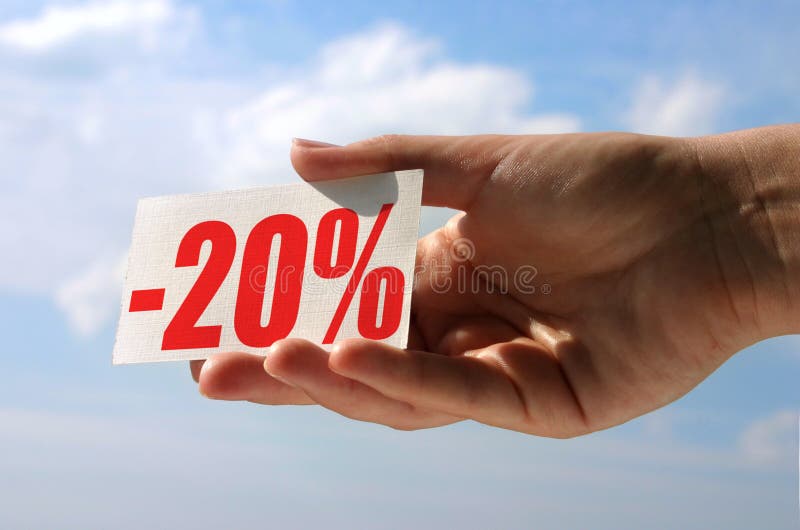 Holding sale card stock image. Image of giving, information - 5287119