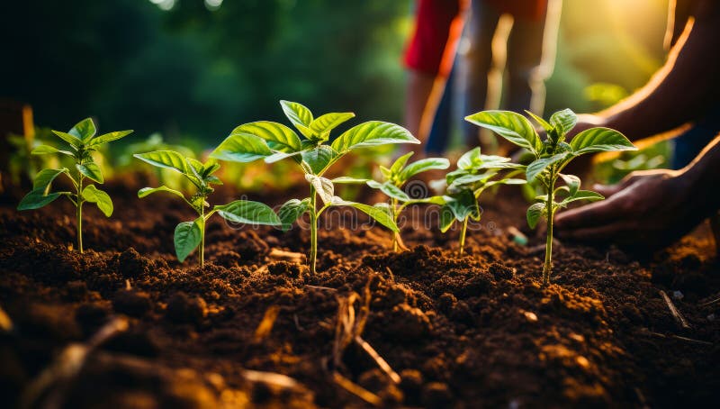 Holding Seed Little Tree Growing. Small Plant in Hands. Generative AI ...