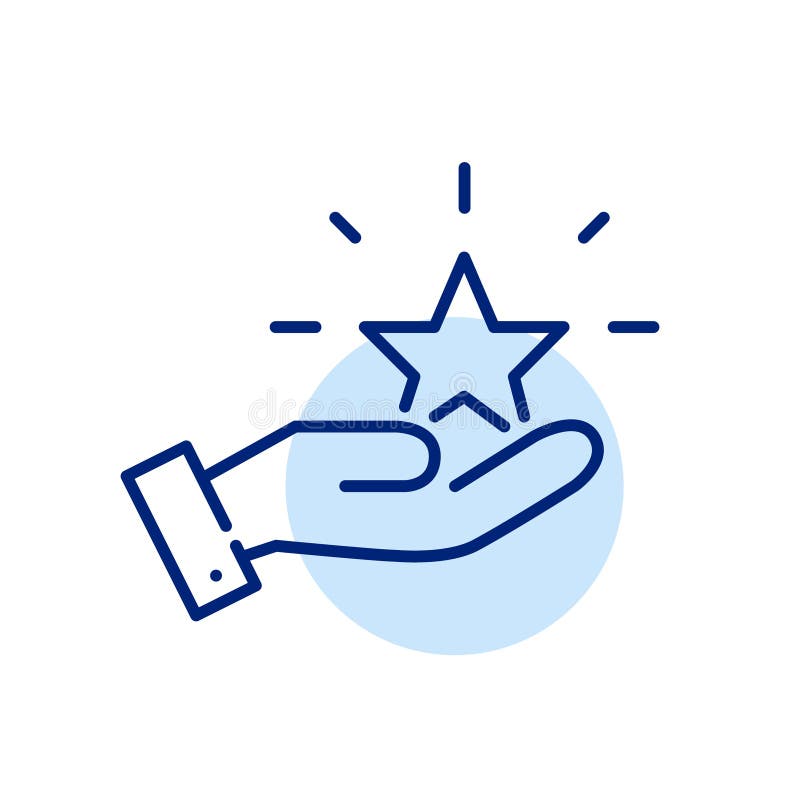 Holding Shining Star in Hand. Bonus Points Customer Reward Program ...