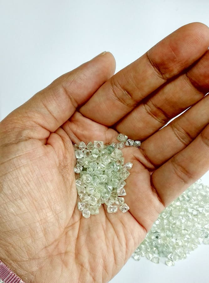 Holding Small Natural Rough Diamonds Stock Image - Image of finance ...