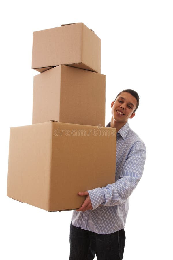 Holding a stack of parcels stock image. Image of container - 8262655