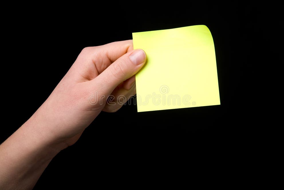 Holding a Sticky Note stock photo. Image of sticky, fingers - 3605010
