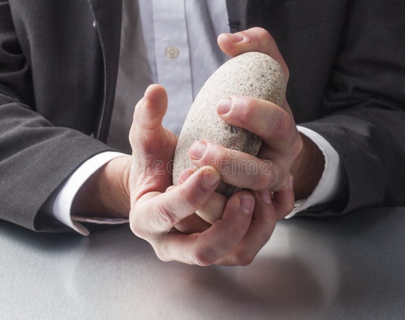 Holding Stone in Hands for Environment Concept Stock Photo - Image of ...
