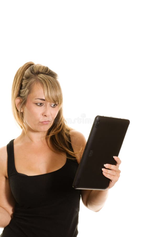 Holding a tablet computer stock photo. Image of beautiful - 20636770