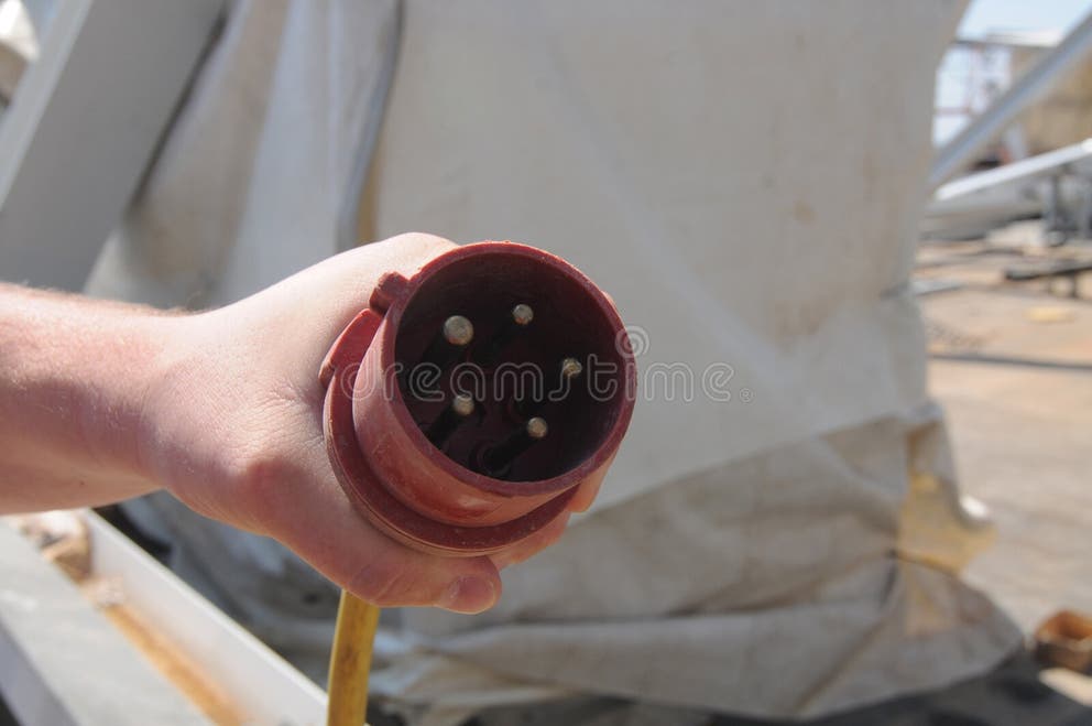 Holding a Three-phase Power Plug Stock Image - Image of grid, three ...