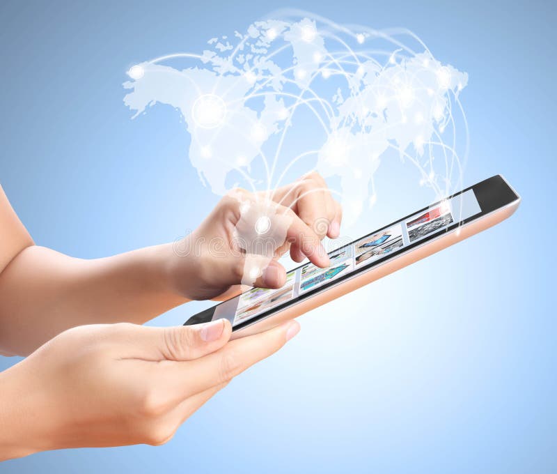 Touch Screen Smartphone in Hand Stock Photo - Image of holding, phone ...