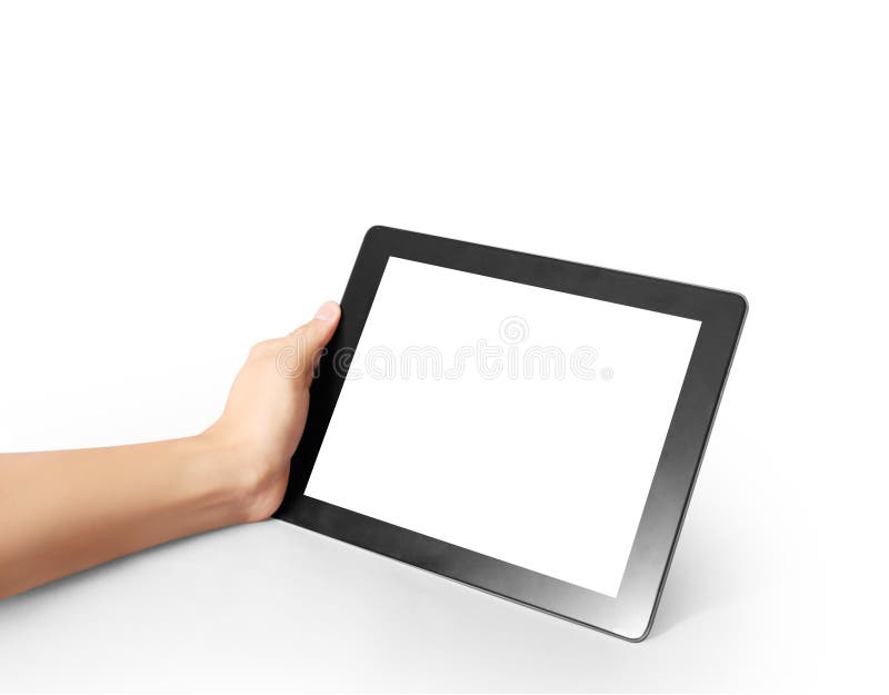 Holding Touch Screen Tablet and with Graph Stock Photo - Image of ...