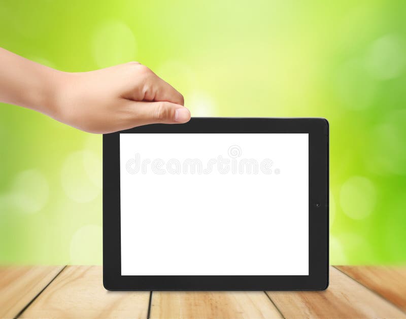 Holding Touch Screen Tablet and with Graph Stock Photo - Image of ...