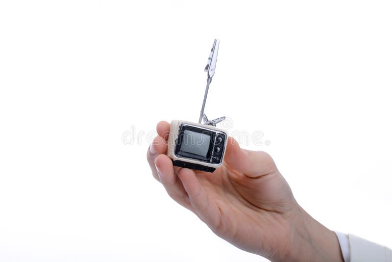 Holding a Tv Set in His Hand Stock Image - Image of television, news ...