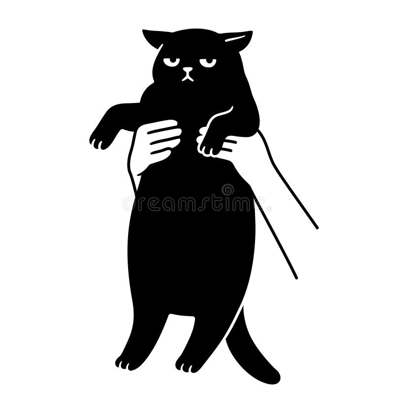 Holding Up Cat Cute Drawing Stock Vector - Illustration of comic ...
