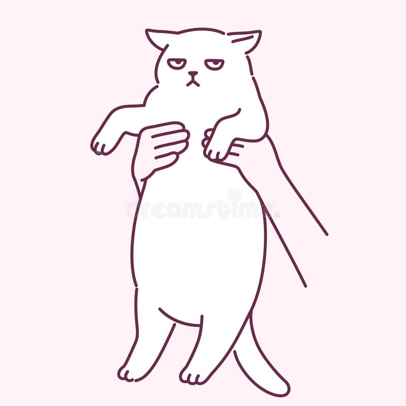 Holding Up Cat Cute Drawing Stock Vector - Illustration of vector ...