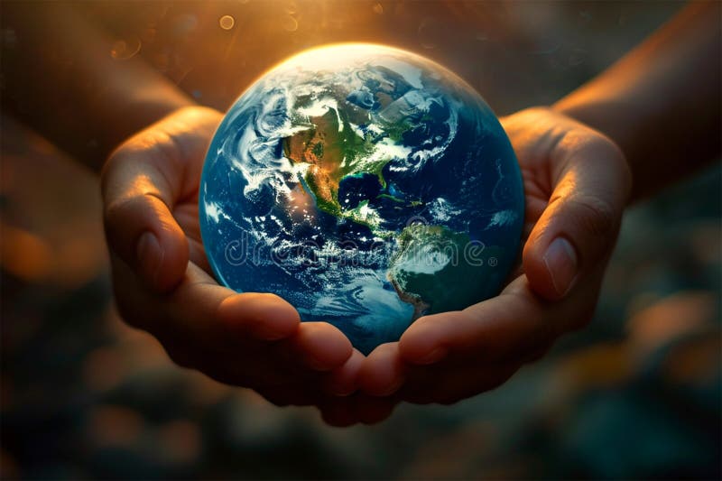Holding the World in Our Hands Stock Photo - Image of hand, peace ...