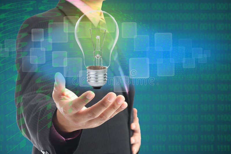 Holding your idea stock photo. Image of programming, symbol - 45367374