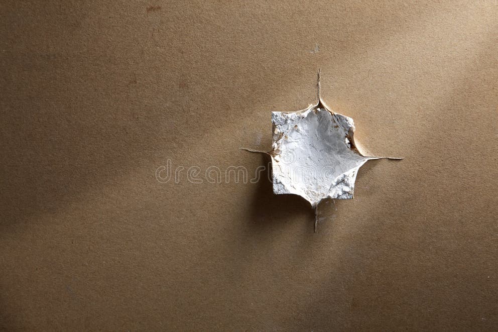 Hole stock image. Image of plasterboard, isolated, torn - 13324645