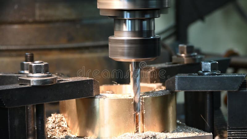 The Hole Boring Process on Brass Material Parts by Lathe Machine Stock ...