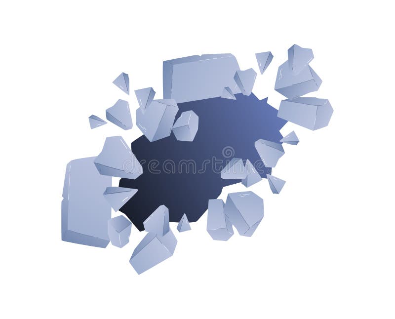 Hole Breaking through Wide Brick Wall Stock Vector - Illustration of ...