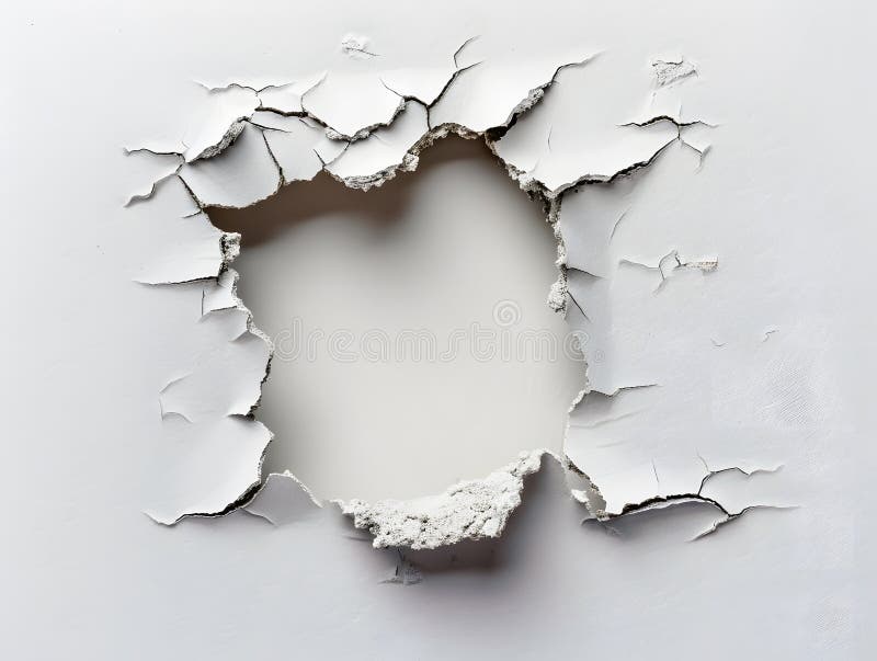 Hole Breaking through White Wall Cut Out Stock Illustration ...
